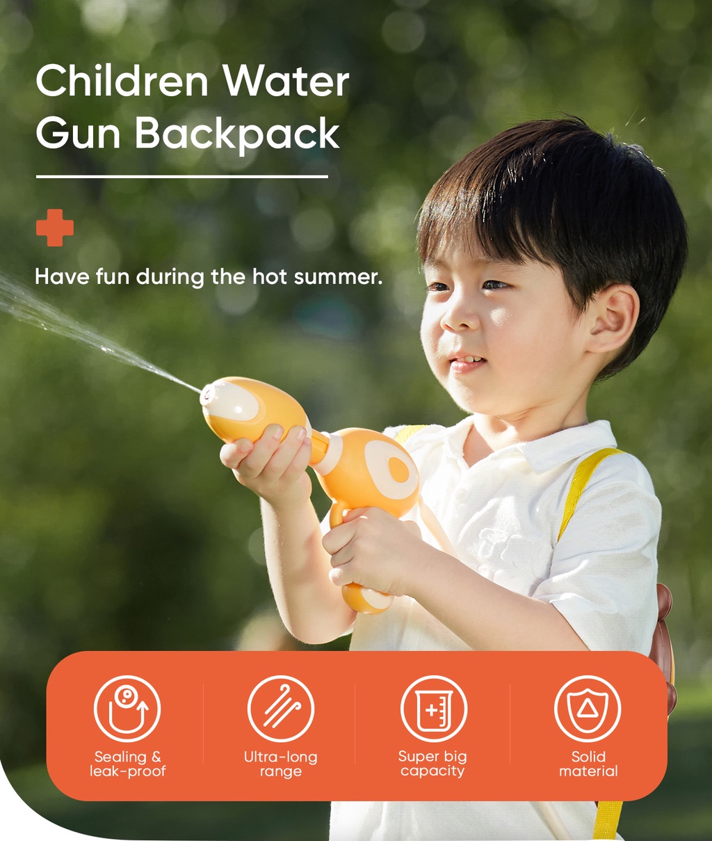 Yoboo Children Water Gun Backpack | Leak Proof | Adjustable Strap ...