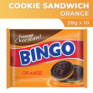 Bingo Cookie Sandwich Orange filled Choco 28g x 10 X 2 | Shopee Philippines