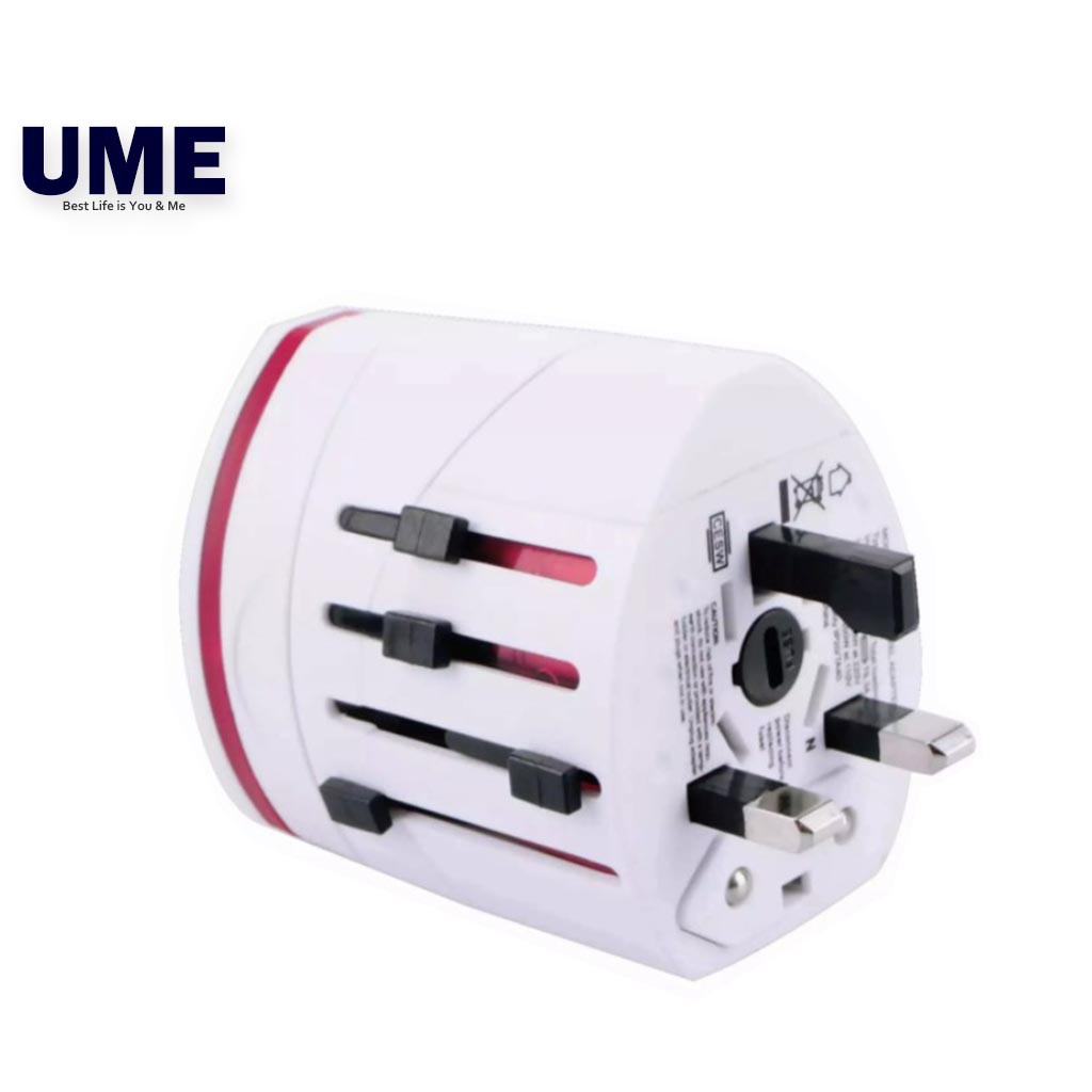 Universal International Plug All in 1 Adapter 2 USB Port World Travel ...