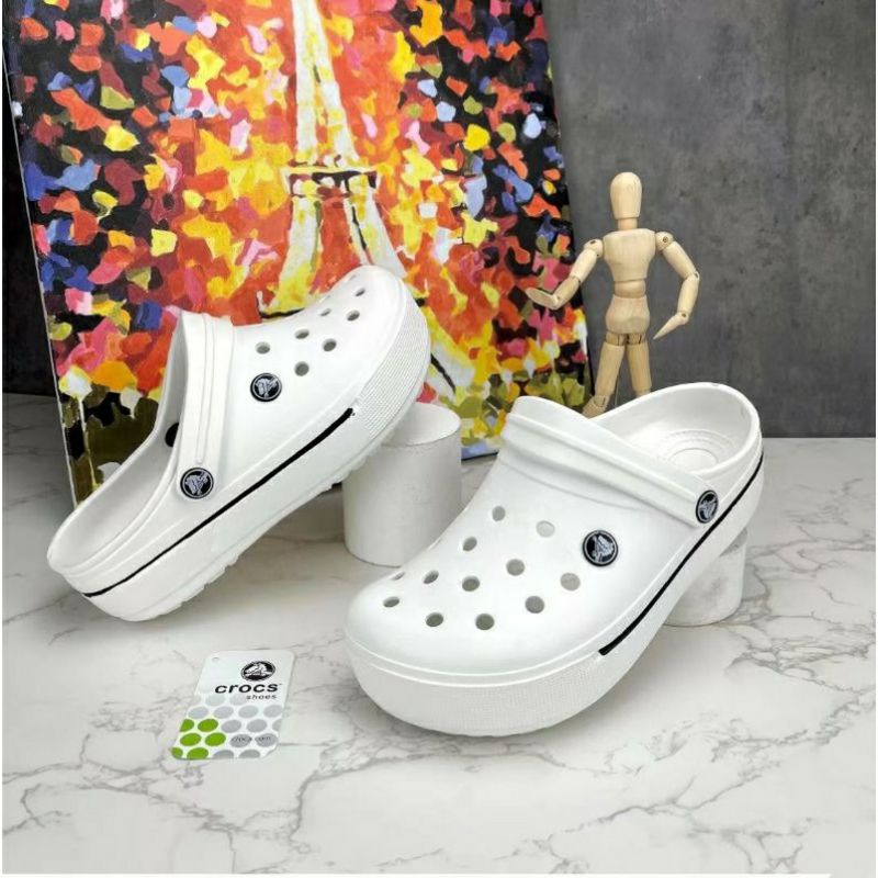 8220 CLOSS SEMI HIGH HELD CLOG SLIPPERS FOR WOMEN (add 1 size) | Shopee ...