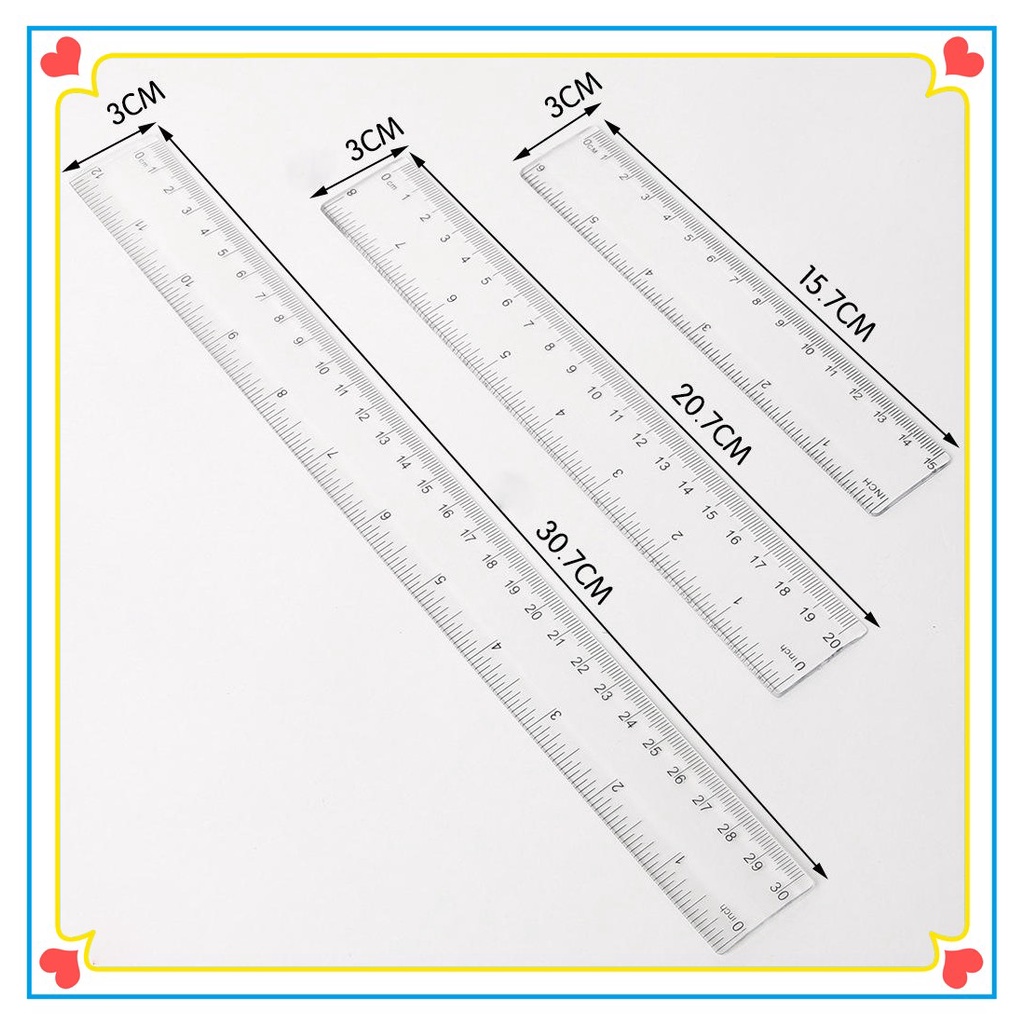 Plastic Ruler 6/8/12 Inch Standard/metric Rulers Straight Ruler ...