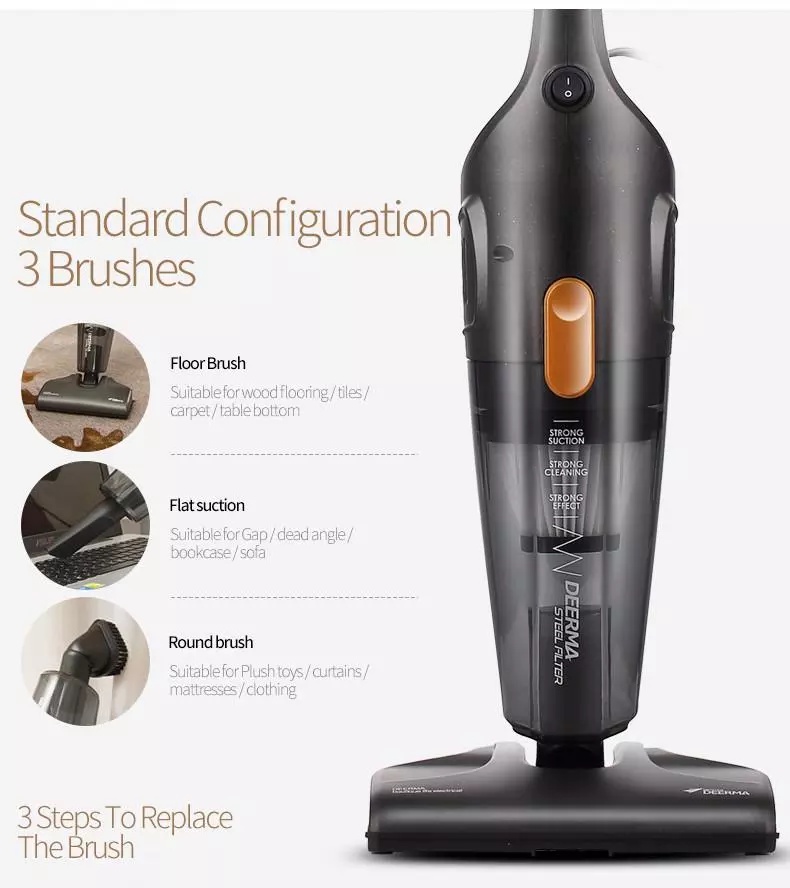 Deerma DX115C/DX118C Household Vacuum Cleaner Mini Handheld Pushrod ...