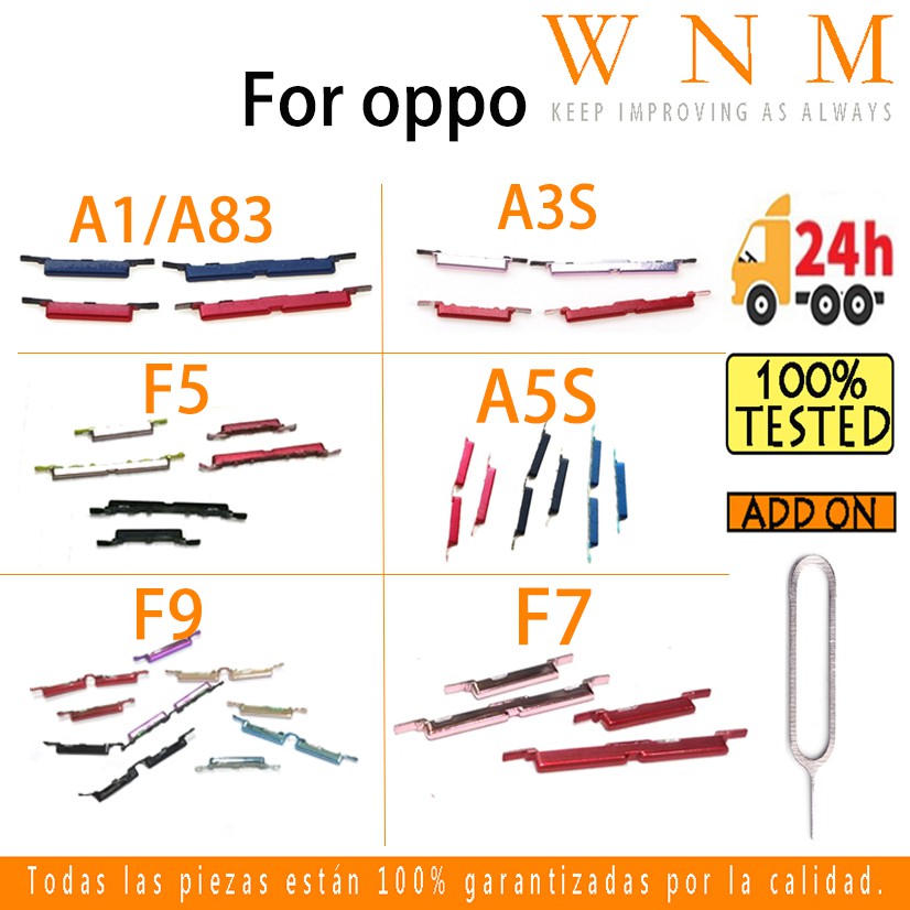 New For oppo A1 A83 A3S A5S F5 F7 F9 Power & Volume Side Button Keys ...