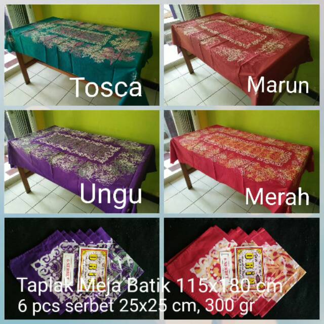 Batik Dining Table Cloth 4/6 Seats plus 6 Napkins | Shopee Philippines