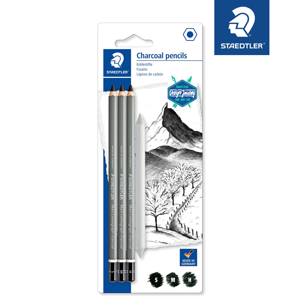 Staedtler Mars Lumograph Charcoal Pencil 100c sbk4 | Shopee Philippines