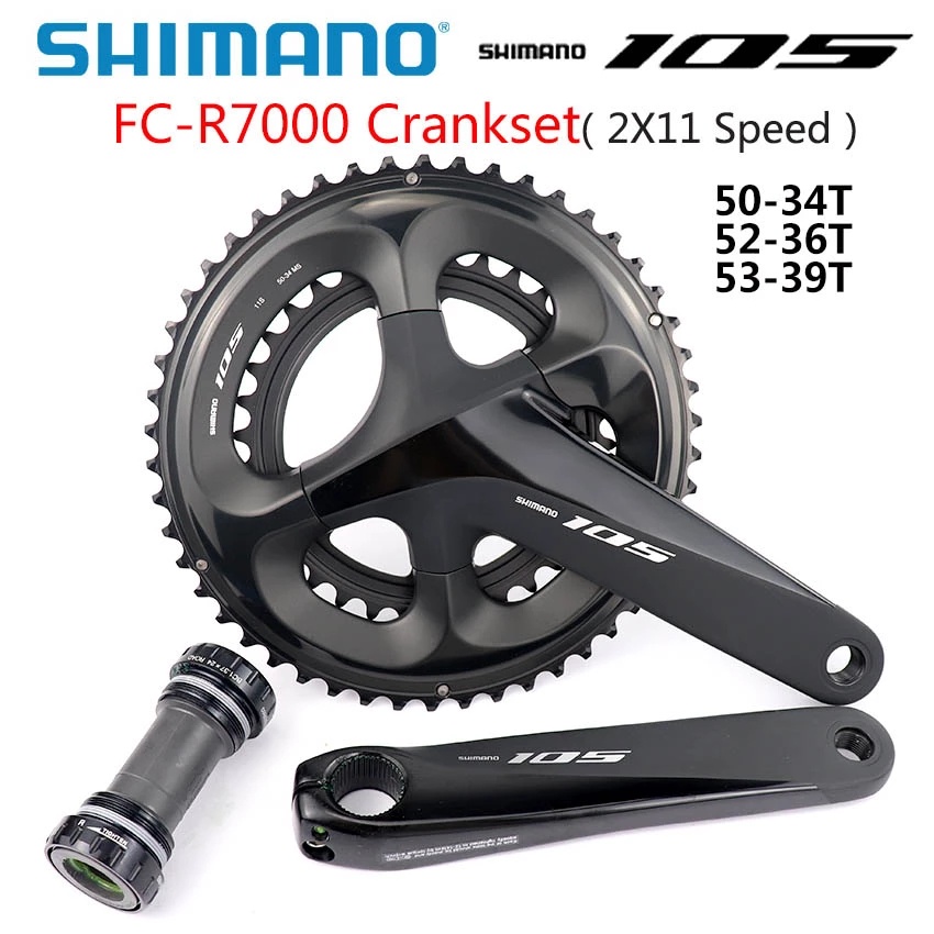 SHIMANO 105 FC R7000 Crankset 2x11 Speed HOLLOWTECH II CRANKSET 50-34T ...