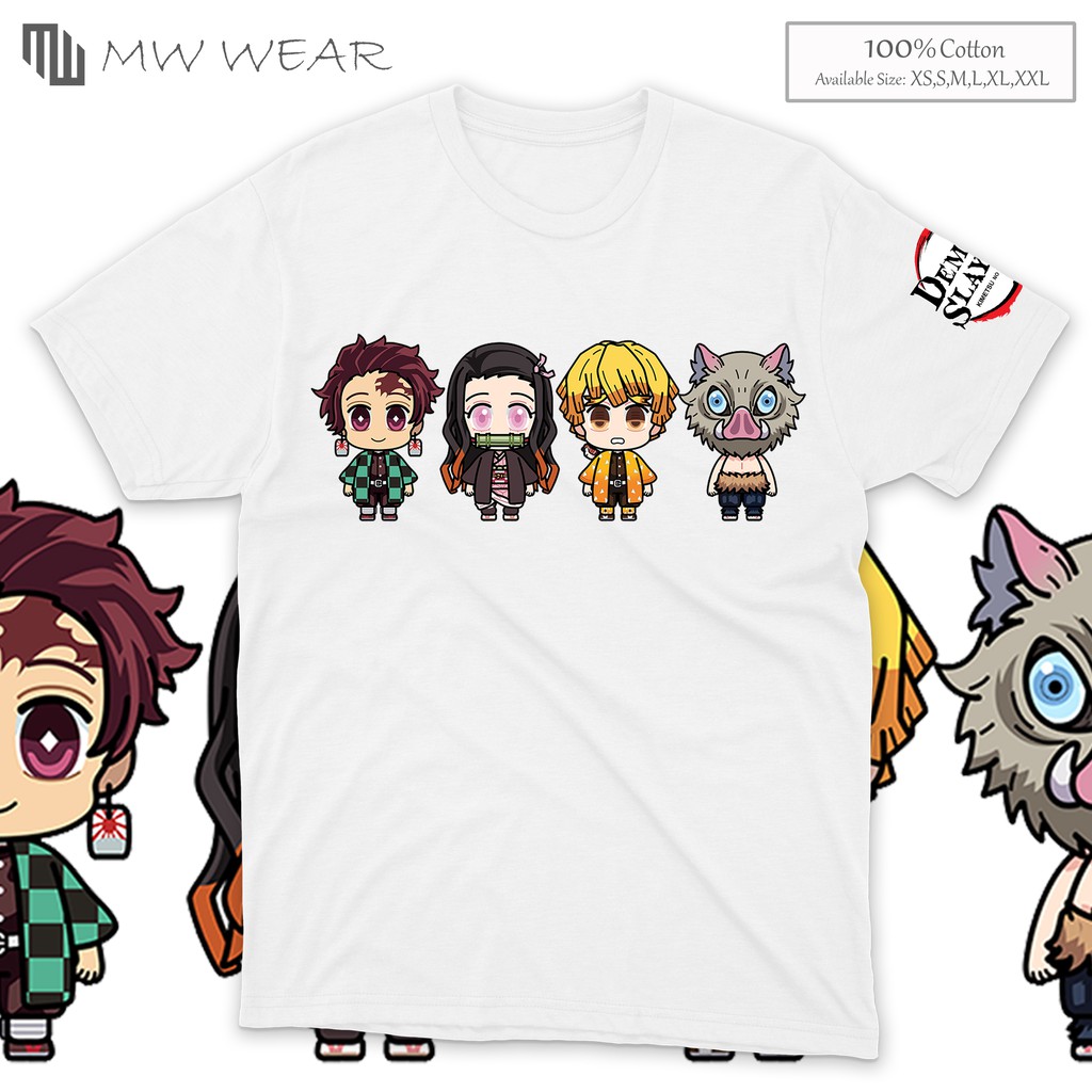 Demon Slayer Tanjiro, Nezuko,Zenitsu and Inosuke Chibi Shirt (K27 ...