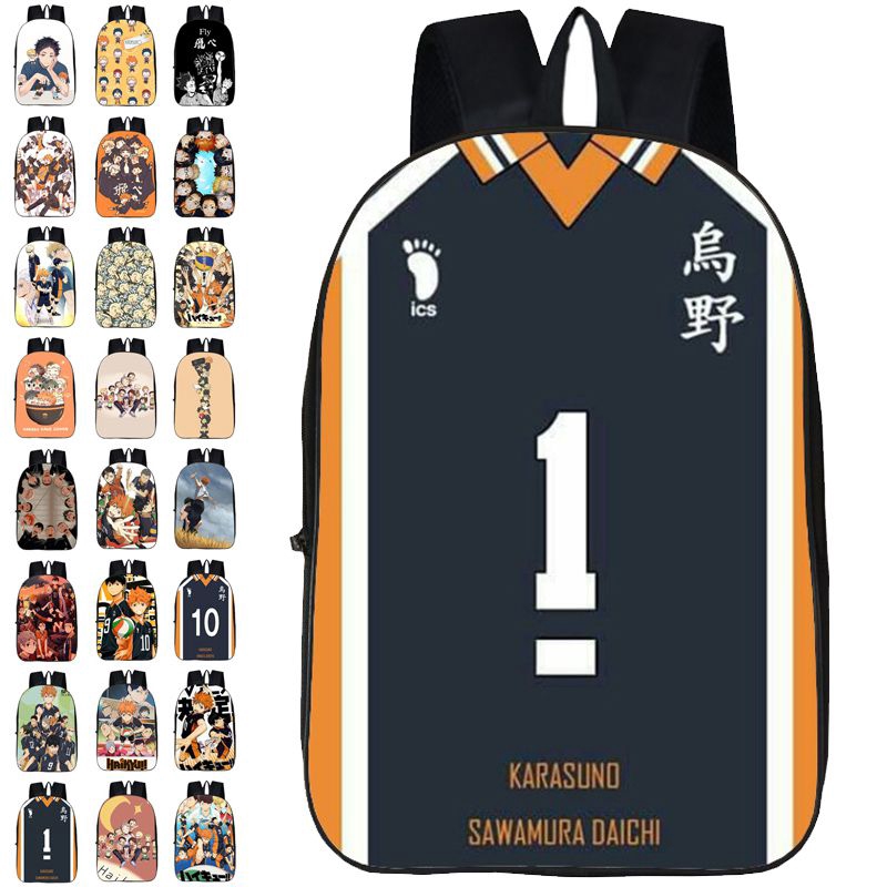 Anime Haikyuu Karasuno High School Backpack Student Shoulder Bag Travel ...