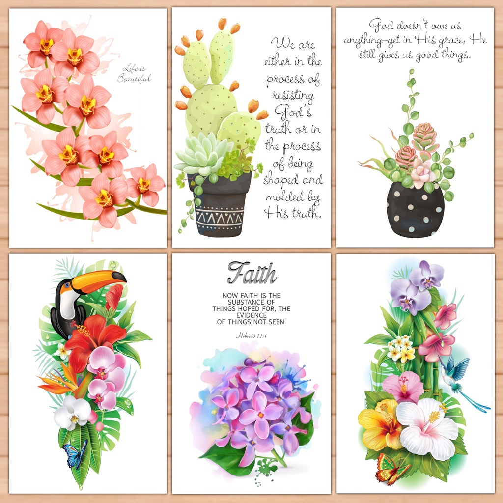 Bible Verse & Flowers Wall Decor Photo Laminated | Shopee Philippines