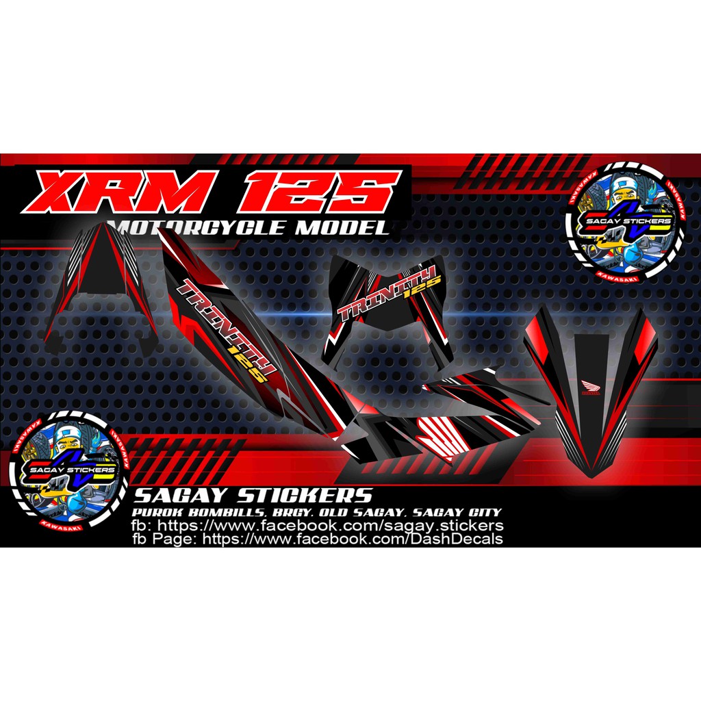 XRM 125 CARB Motorcycle Sticker Decals WITH FREE Assorted stickers ...