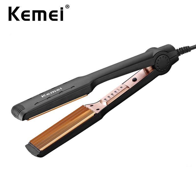 Kemei Hair Curler Electric Curling Iron Corn Perm Splint Flat Iron Wave ...