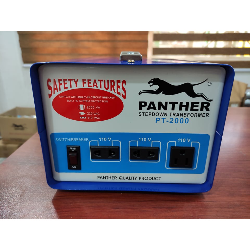 Panther PT-2000W-110V Step Down Transformer 2000 Watts, Input 220V AC, Output 110V AC | Shopee ...