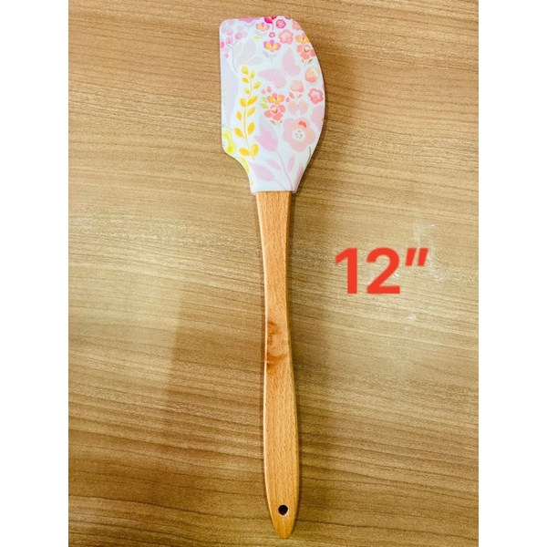Silicone Spatula Wooden Handle Cute Printed design Spatula Baking ...