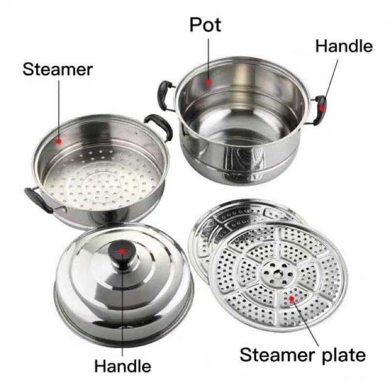 28cm Stainless Steel Steamer Cookware | Shopee Philippines