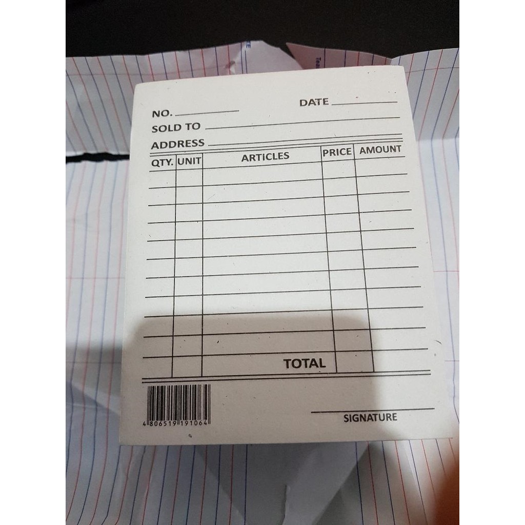 Receipt Resibo With Duplicate 50 x 2 PAGES | Shopee Philippines