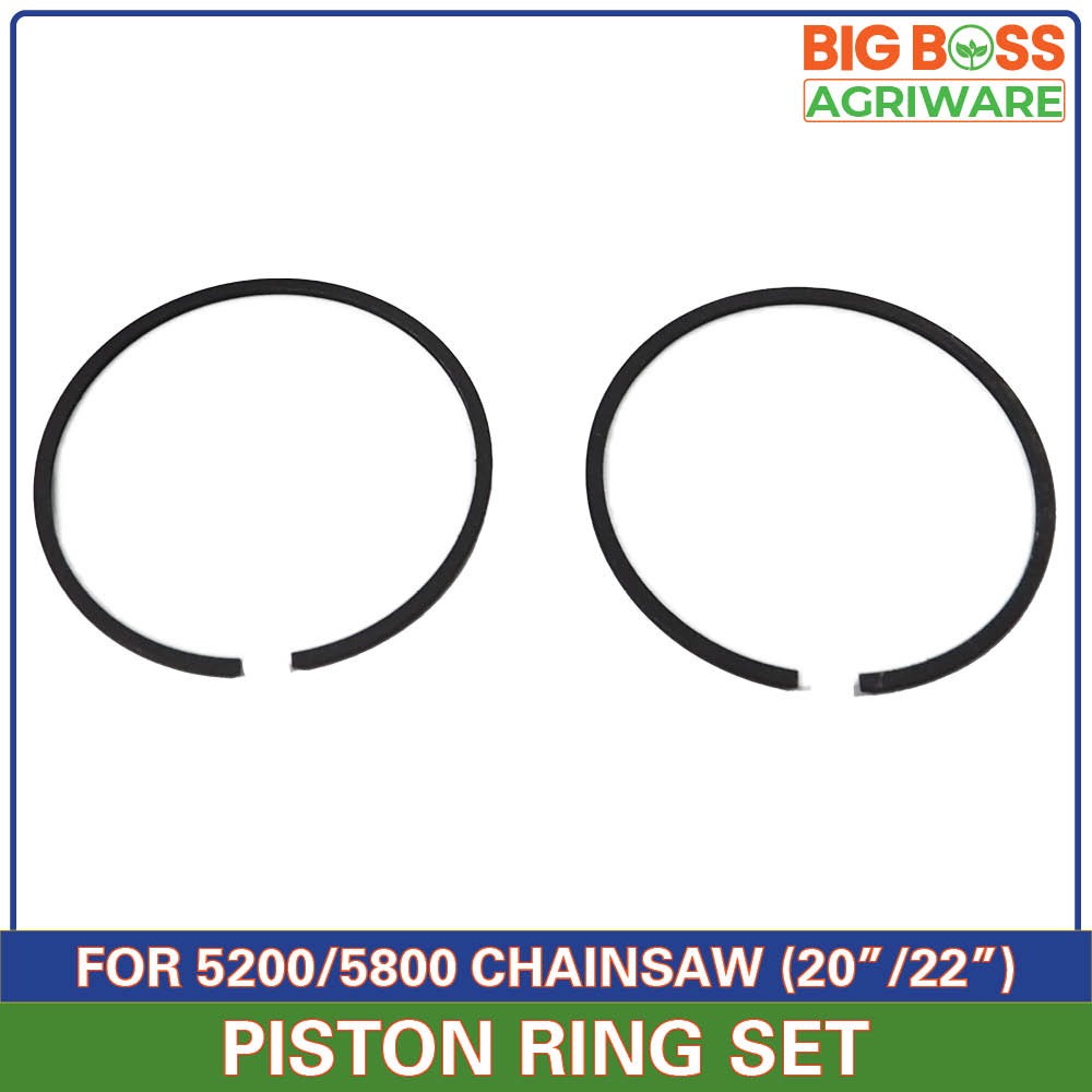 BBA Piston Ring Set for 20"/ 22" Chainsaw 5200 (52cc) / 5800 (58cc ...