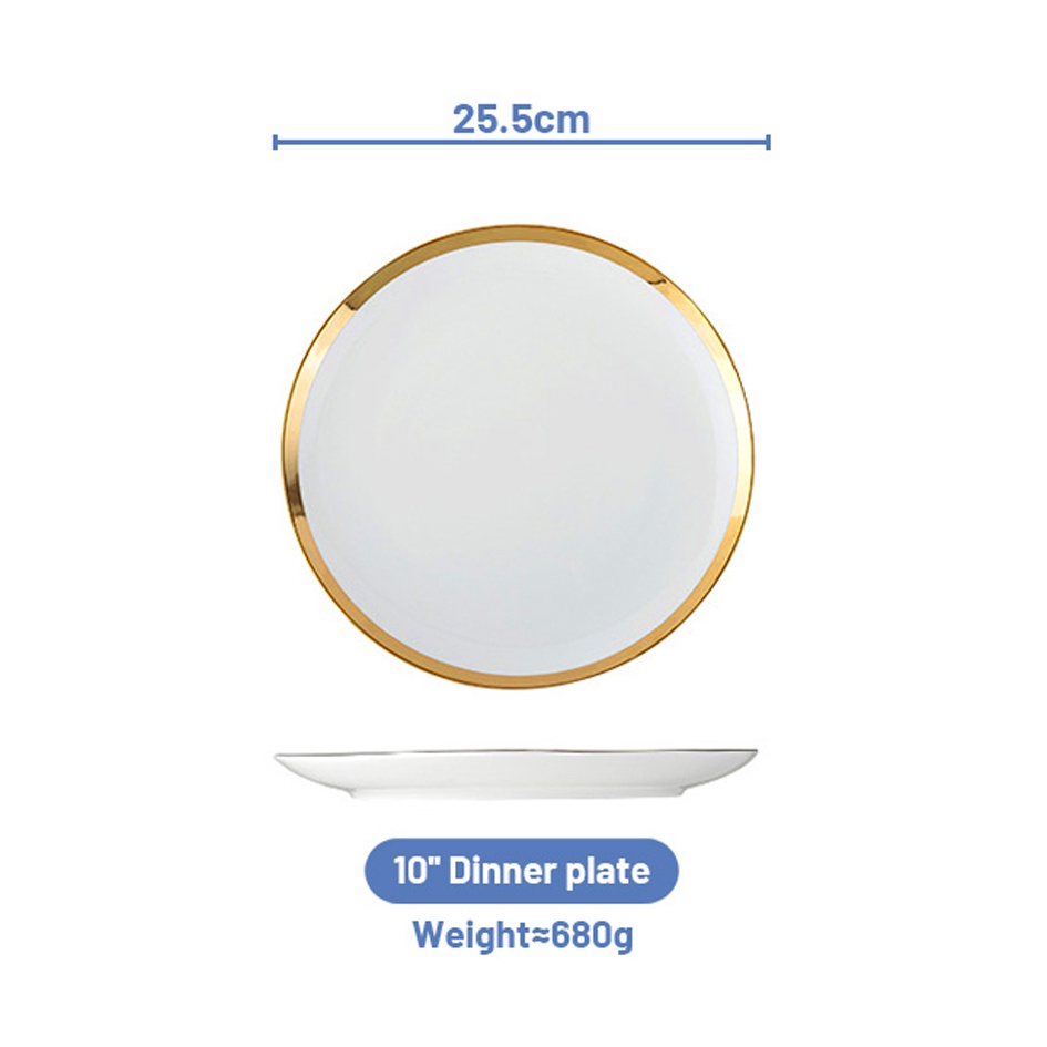 Ceramic Plate Nordic White Ceramic 6-inch/8-inch/10-inch Plate With ...