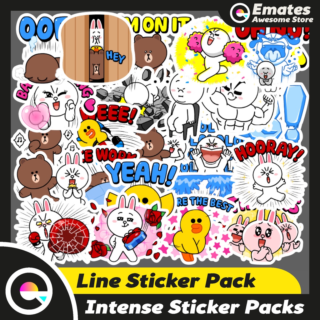 (24 Pcs) Cartoon Line Friends Intense Love Stickers aesthetic Stickers ...