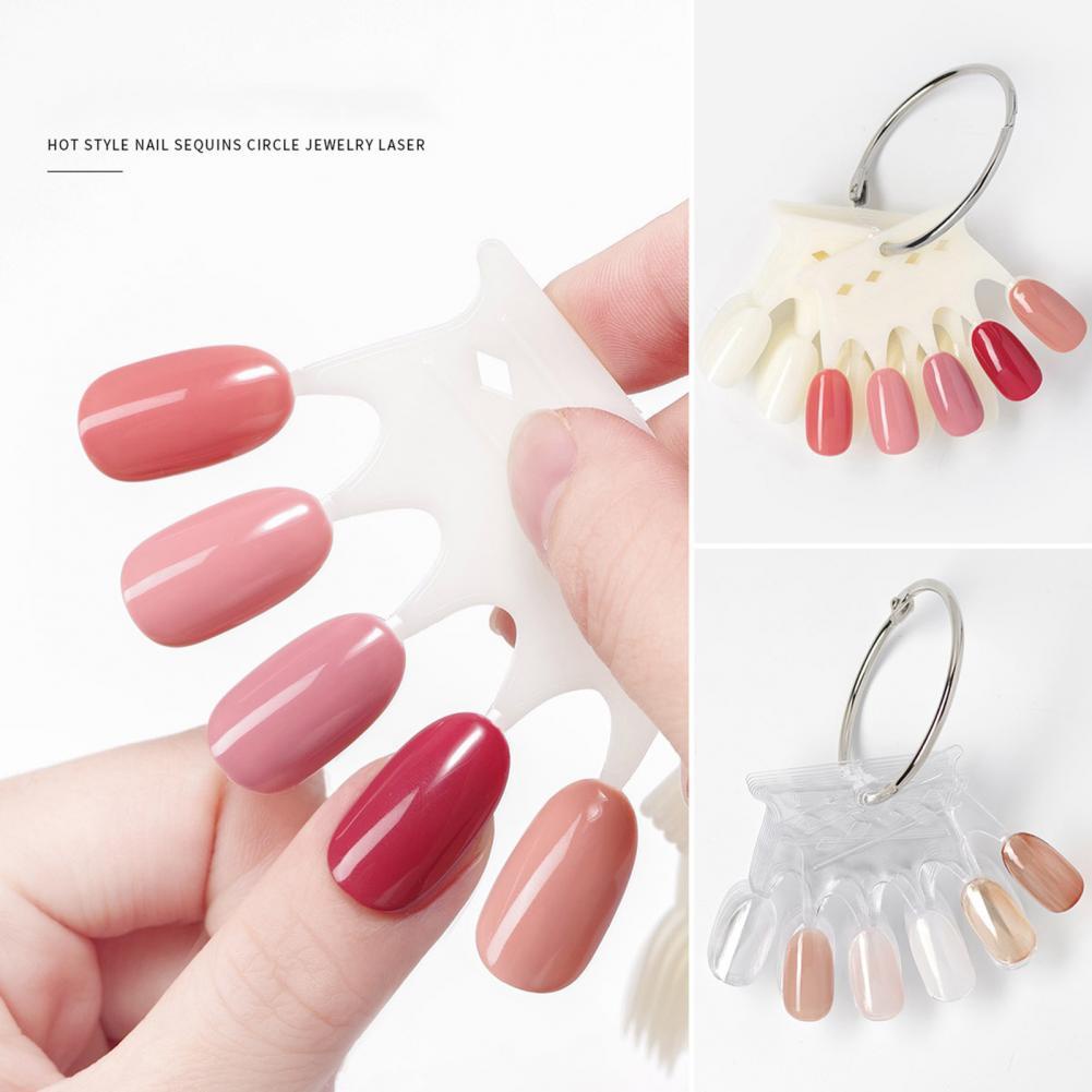 OsNailmall 10 Sheets/Bag False Nail Tips Plastic Polish Swatch Natural ...