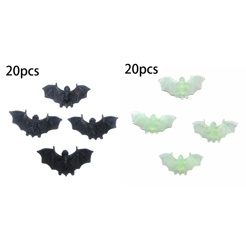 fol 20-Pack Plastic Bat Small 3D Bats Prank Toy Halloween Simulation ...