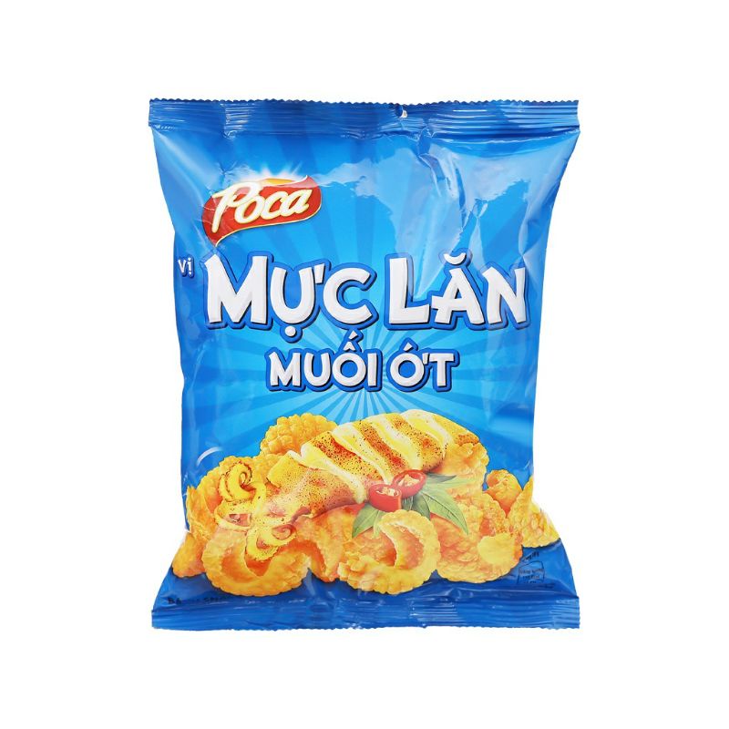 Combo of 10 bags of Poca snacks rolled with salt and chili squid flavor ...
