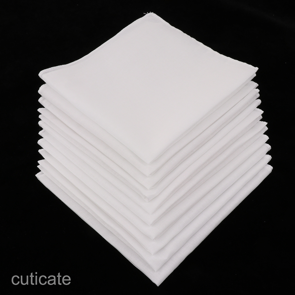 10pcs Men's White 100% Super Soft Washable Hanky | Shopee Philippines