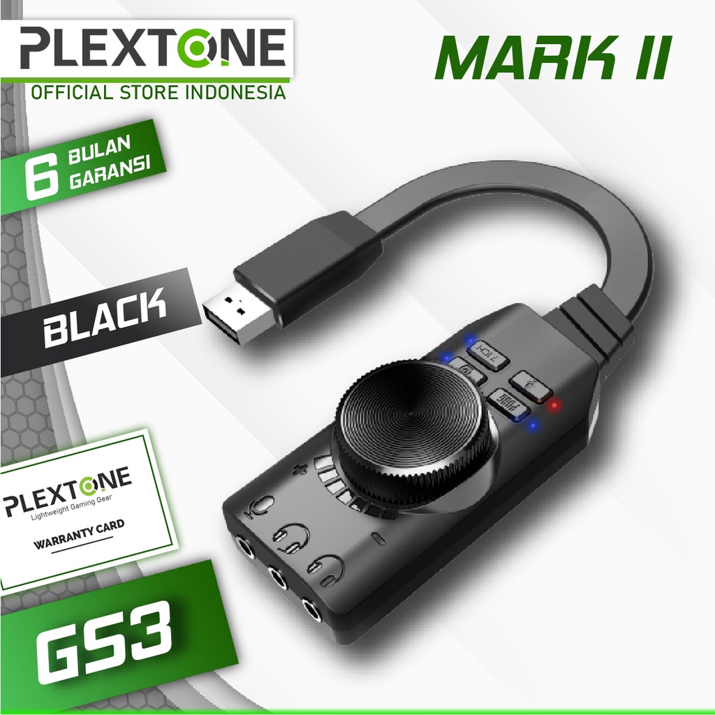 Plextone GS3 Sound Card USB Adapter 7.1 Computer Laptop Mac Windows ...