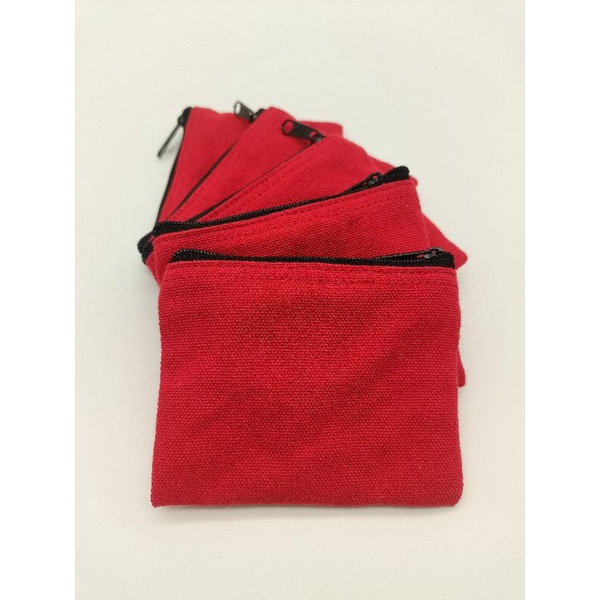 3x4 Cotton Canvas Zippered Pouch with Lining | Shopee Philippines