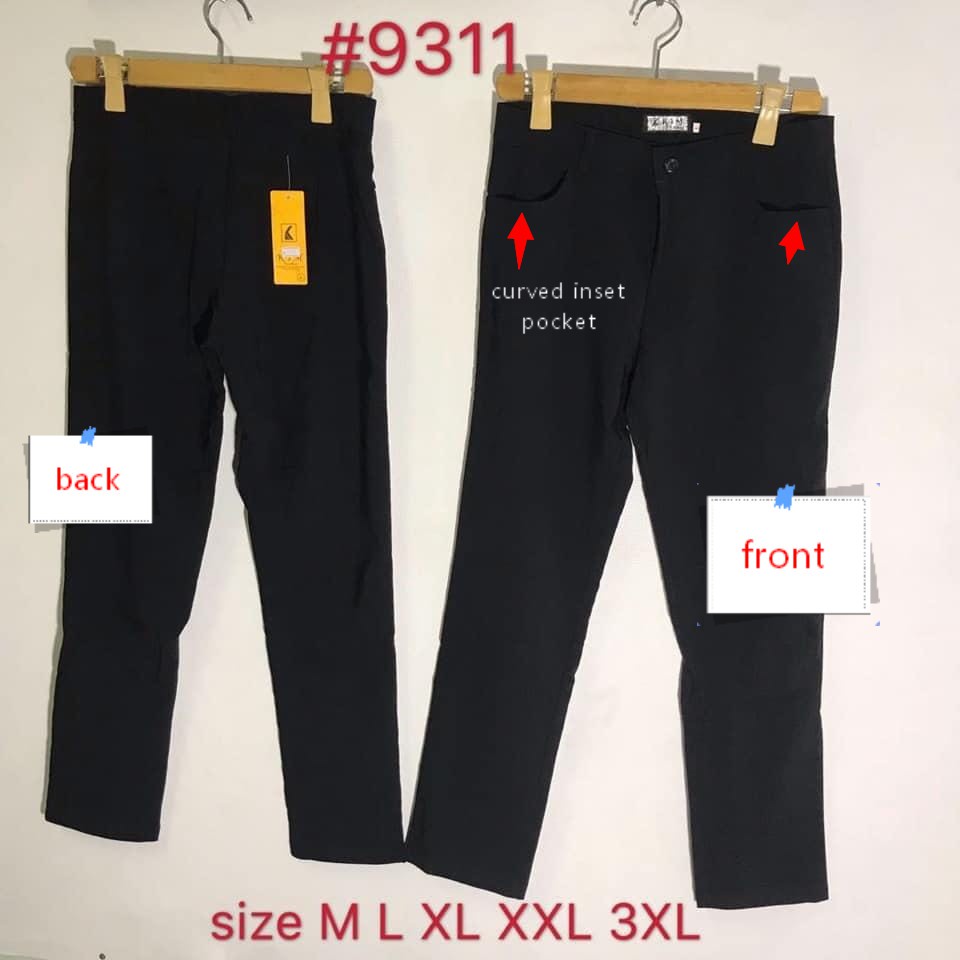 BIG SIZE STRECHABLE STRAIGHTCUT SLACKS w/2Curved Inset Pocket,& Reg ...