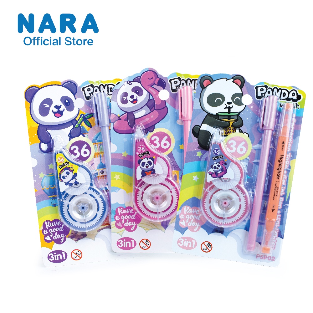 PANDA 3 in 1 School Opening Cotton Stationery Pack (Navy Pen ...