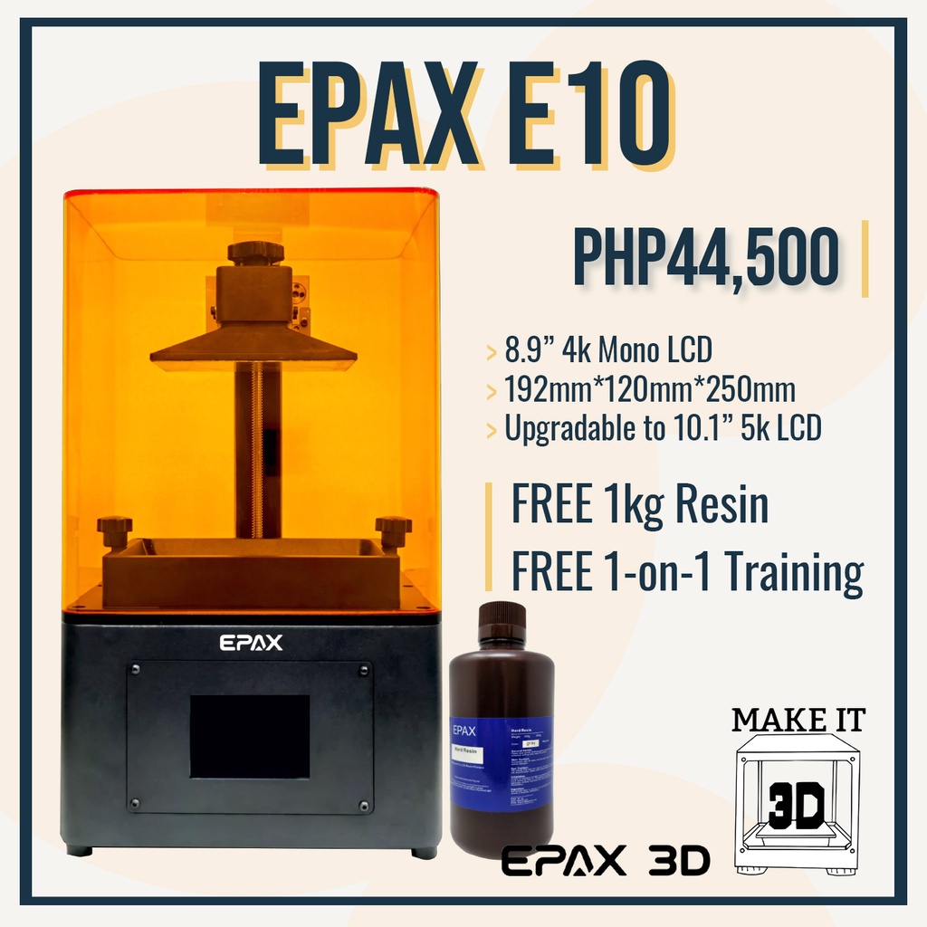 EPAX E10 & E10-8k Fast mSLA Resin 3D Printer with FREE 1kg resin and 1 ...