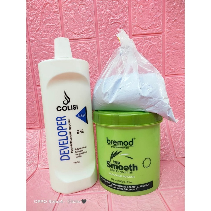 Bremod Hair Bleaching Powder and Colisi Oxidizing Cream 1000mL SET ...