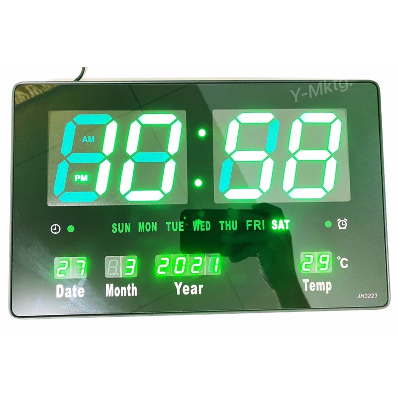 (3223)LARGE Digital Display Calendar Clock Wall-Hang & Stand With ALARM ...