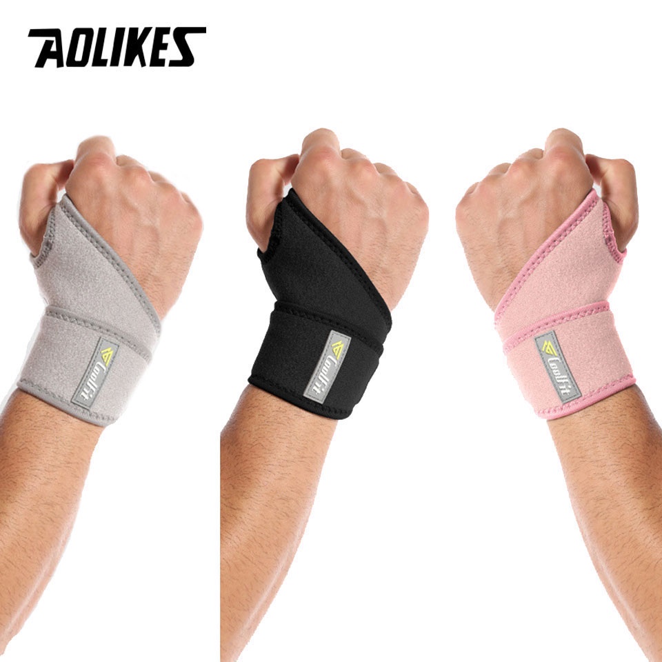 AOLIKES Wrist Guard Band Brace Support Carpal Tunnel Sprains Strain Gym ...