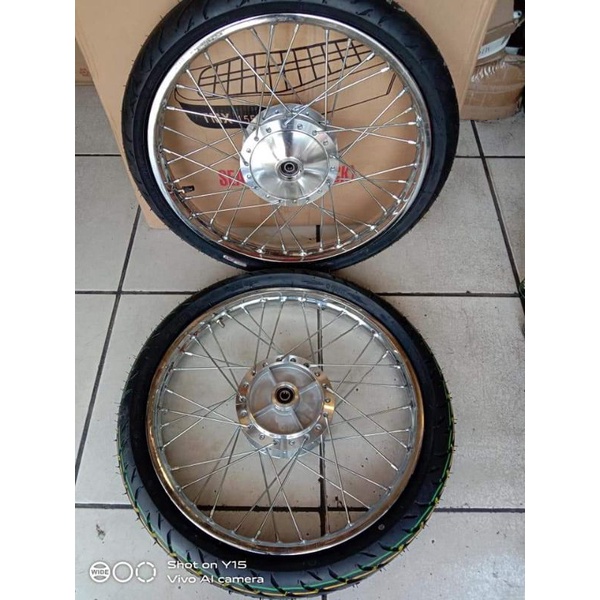rimset w/ tire wave 100 disc/drum brake | Shopee Philippines