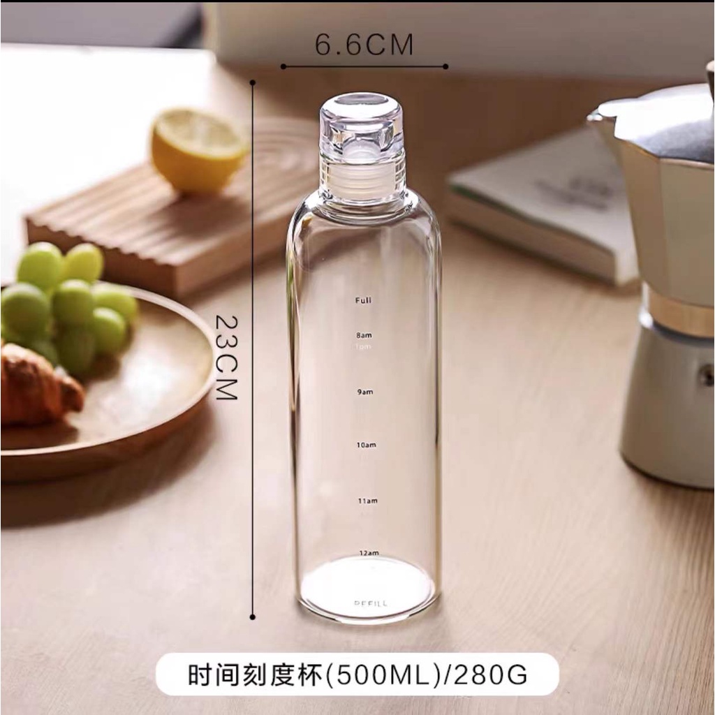 FB Newest Design 500 & 700ml Motivational Daily Water Bottle & Clear ...
