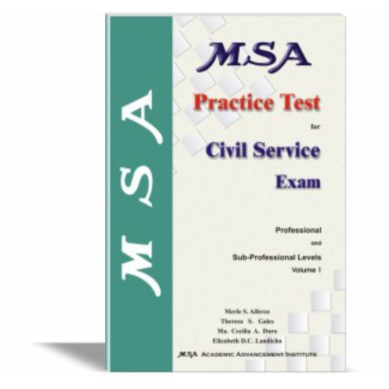 MSA Practice Test for Civil Service Exam Vol 1 (Authentic / Brand New ...