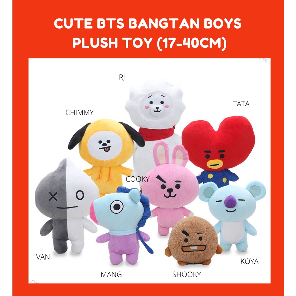 Kpop BTS BT21 Bangtan Boys Plush Cushion Stuffed Toy Dolls TATA COOKY CHIMMY SHOOKY MANG KOYA ...