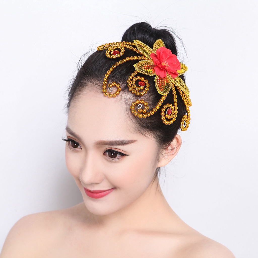 Wedding Jewelry SetDance Headdress Performance Headdress Yangko Square ...