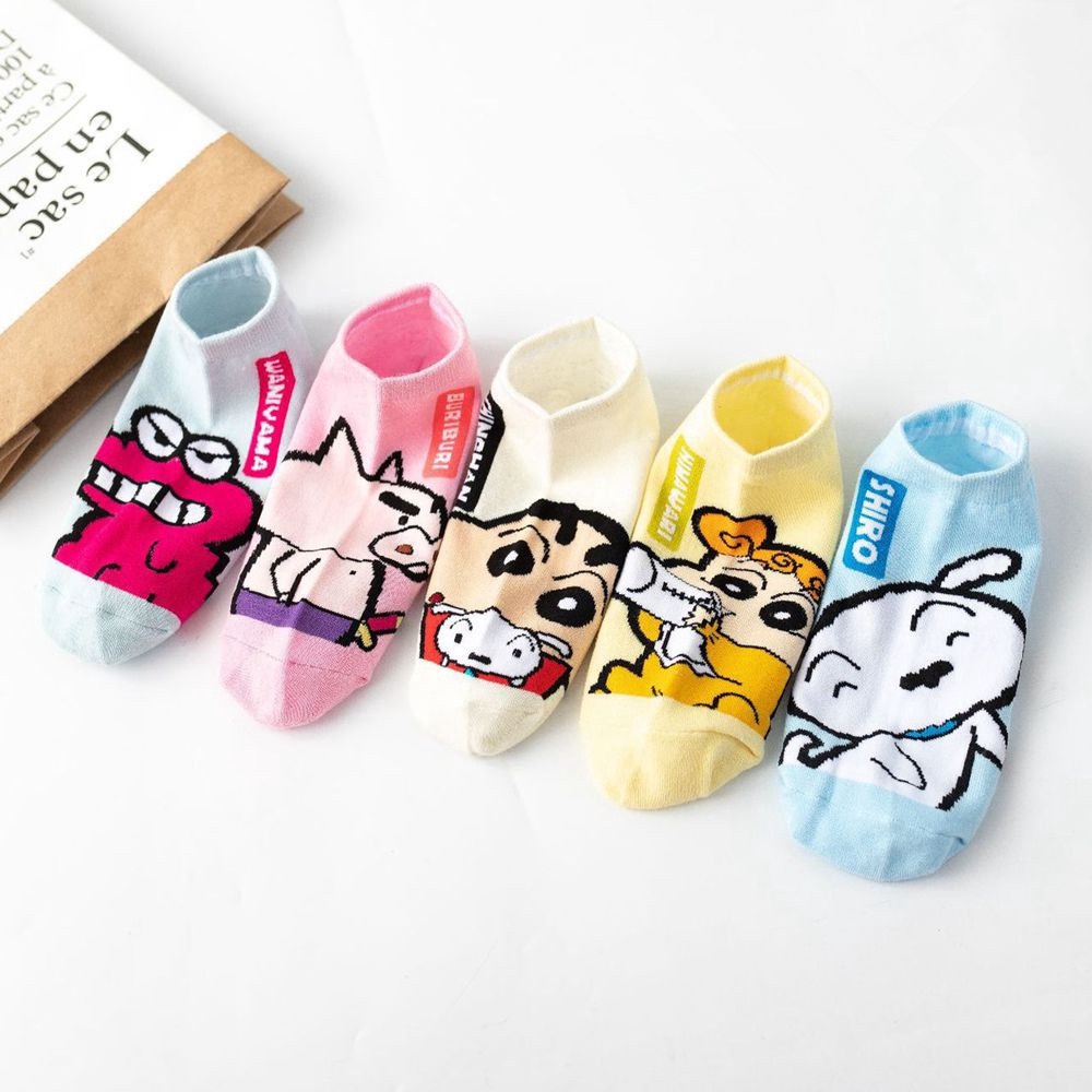 Crayon Shin-Chan Shallow Mouth Socks Boat Girls Heart Summer Thin Women ...