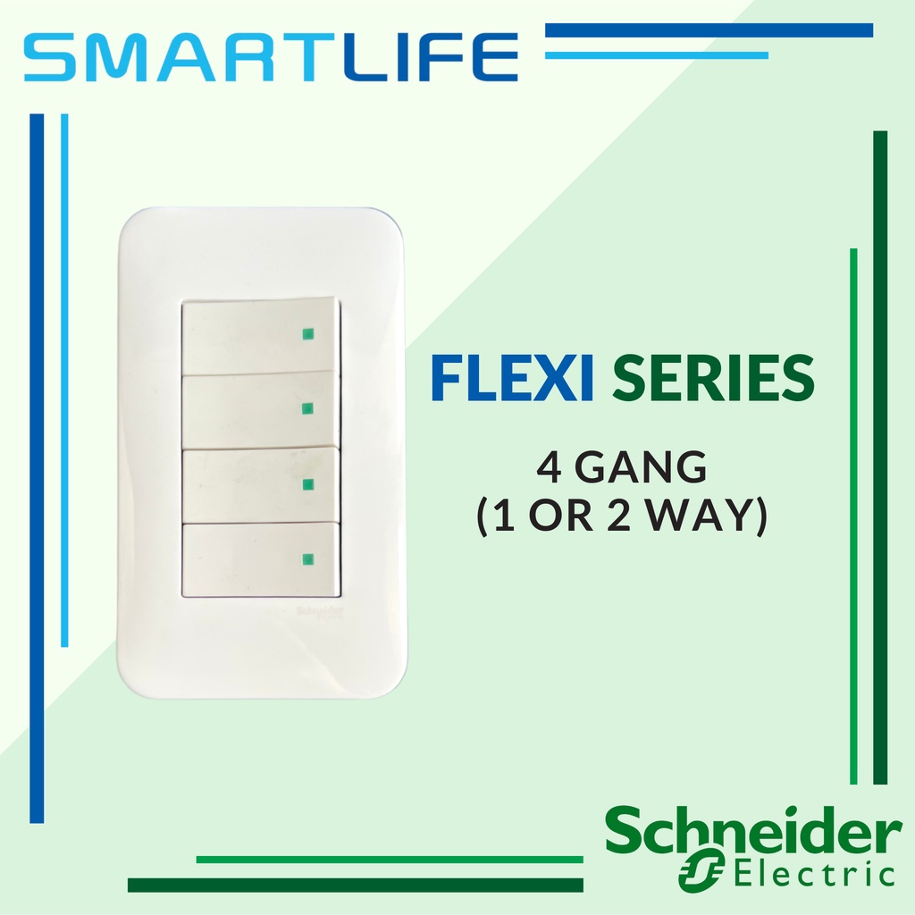 Schneider Flexi 16A 4 Gang XS Switch Module 1 or 2 Way Light Switch ...