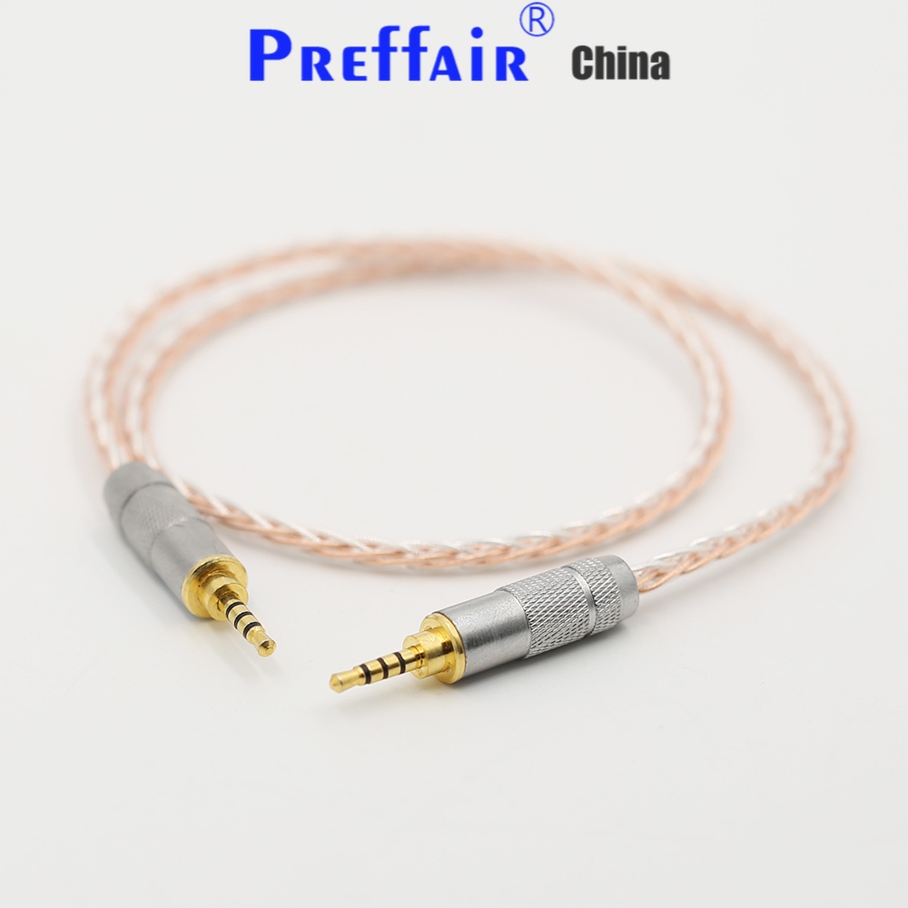 2.5mm to 2.5mm TRRS Balanced 4pin 8Croes Copper Silver Mixed audio Male ...
