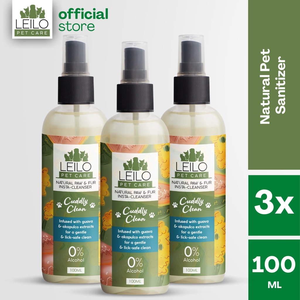 LEILO PET CARE Natural Pet Instant Cleanser, Gentle and Lick-Safe Clean, Multipack 3x100ml ...