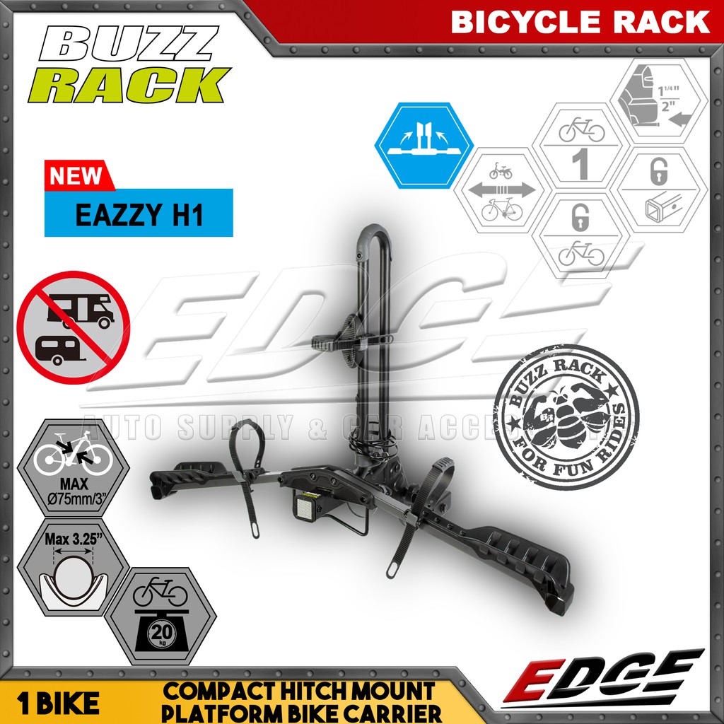 BUZZ RACK "Eazzy H1" Bicycle Rack (Compact Hitch Mount Platform Bike ...