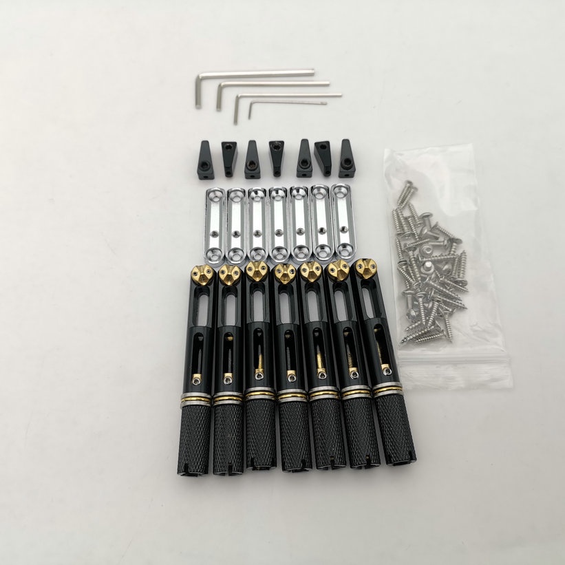 HS-(Ready Stock)Chrome Single Headless Guitar Bridge Headless Fanned ...