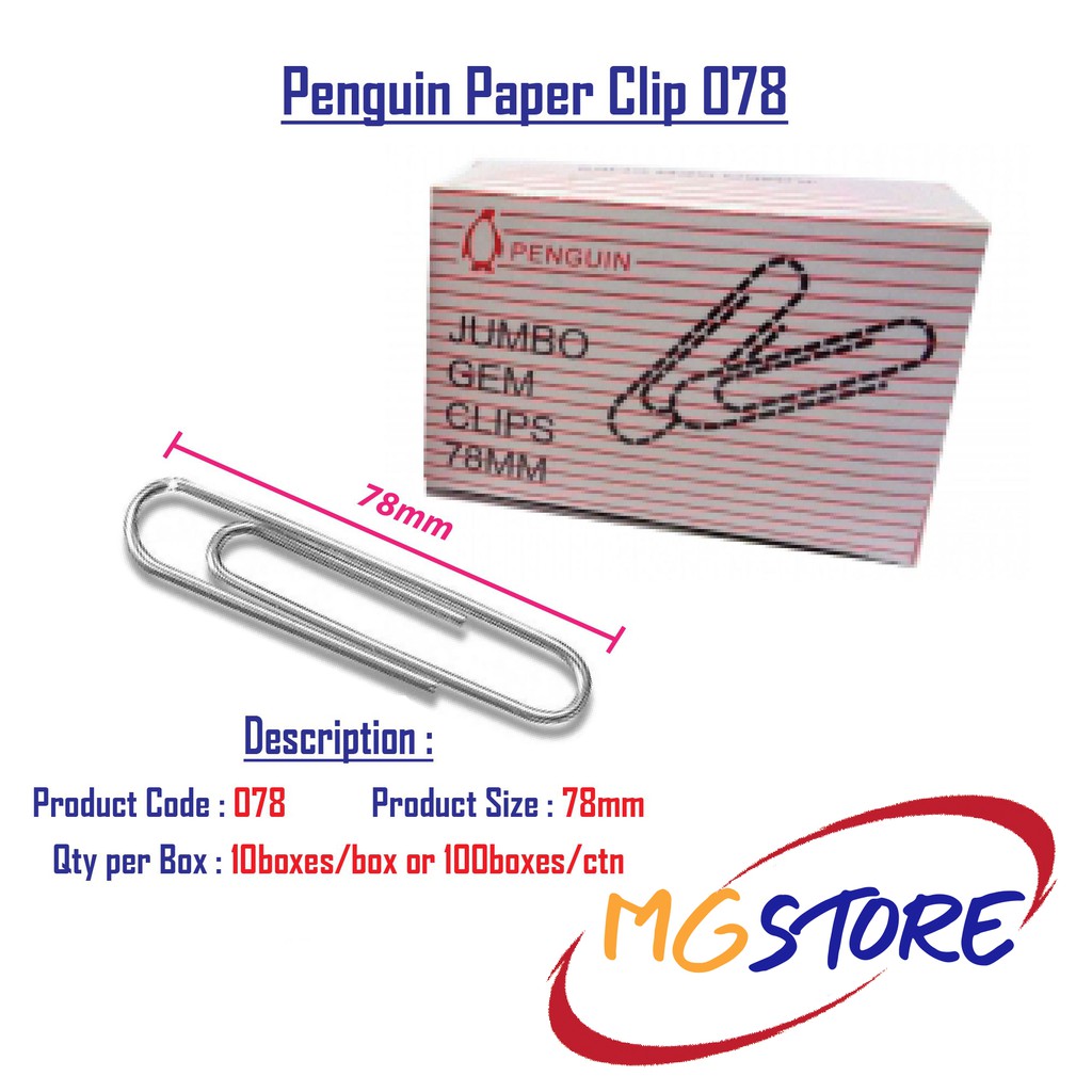 Penguin Jumbo Gem Paper Clips - 78mm | Shopee Philippines