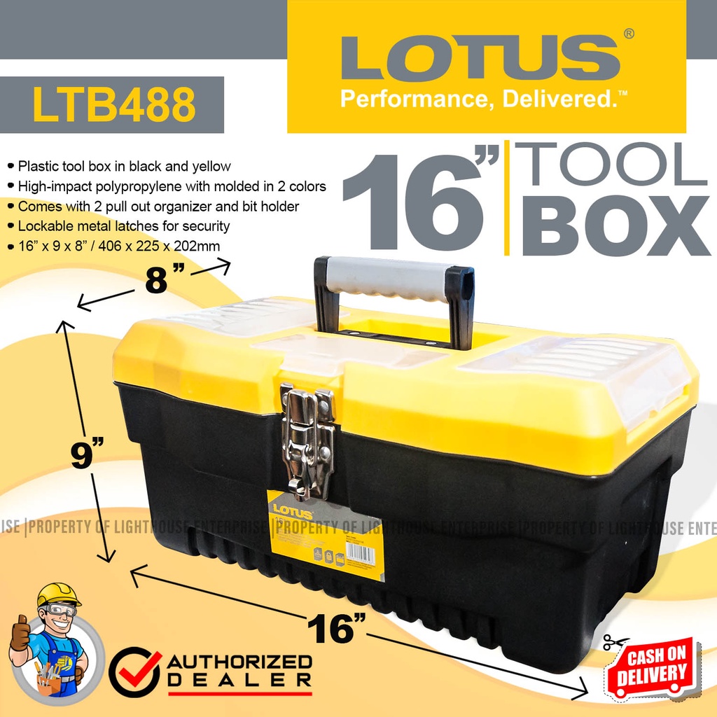 LOTUS Top Class Multi Purpose Tool Box Storage (16", 19") *LIGHTHOUSE ...