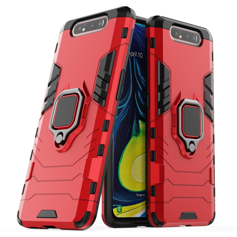 Samsung Galaxy A80 Case Luxury Full Protective Metal Ring Magnetic ...