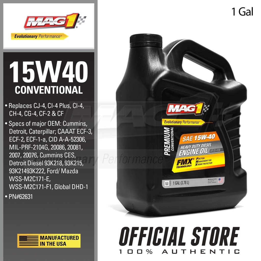 MAG 1 15W40 All Fleet Engine Oil for Gasoline and Diesel Engines 1 Gal ...