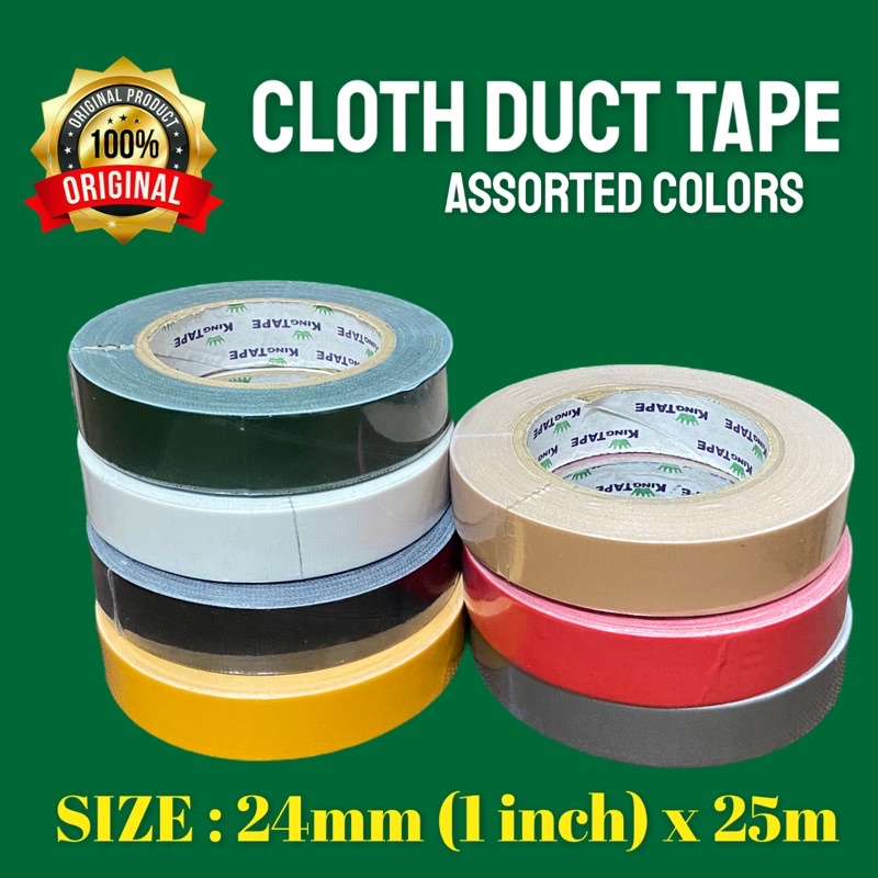 CLOTH DUCT TAPE size 1” x 25m KING BRAND /APPLE BRAND (Assorted Color ...
